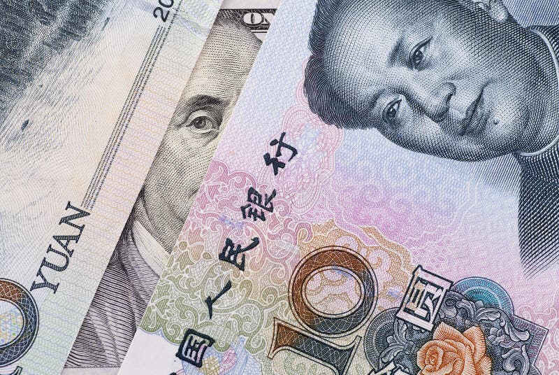 RMB and US dollar money stock image. Image of paper - 231893999