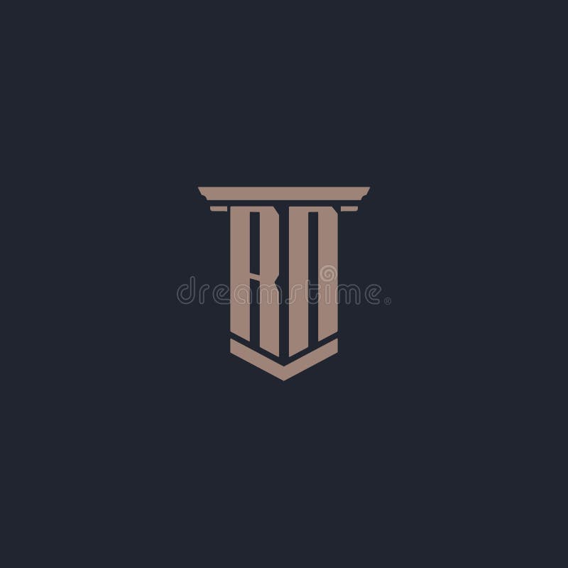 RN Initial Monogram Logo with Pillar Style Design Stock Vector ...