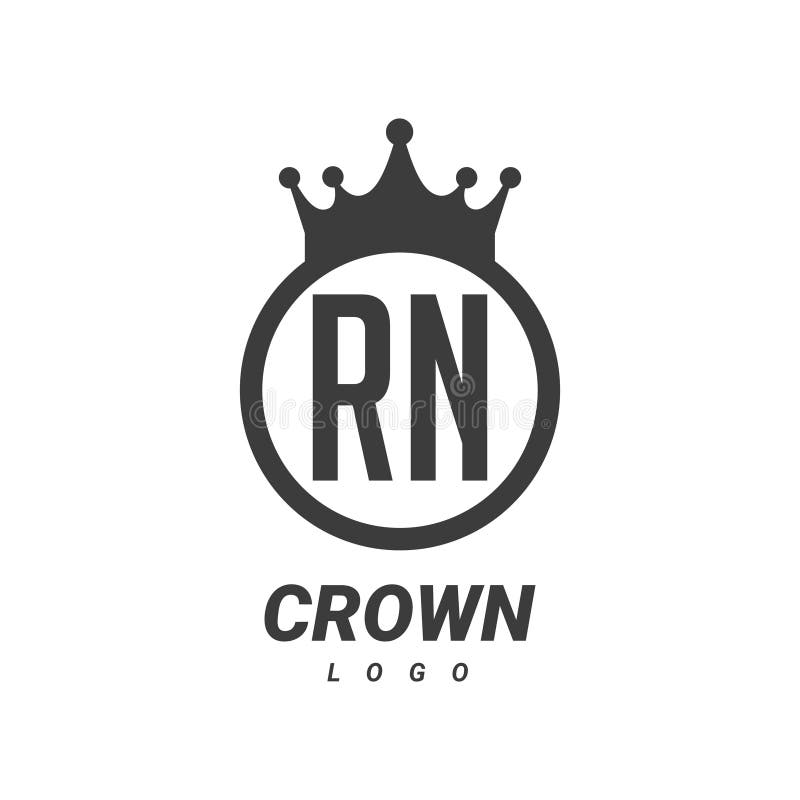 RN Letter Logo Design with Circular Crown Stock Vector - Illustration ...