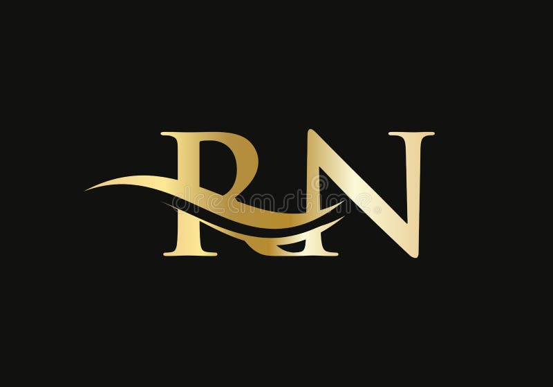 RN Letter Logo Design. Premium Letter RN Logo Design with Water Wave ...