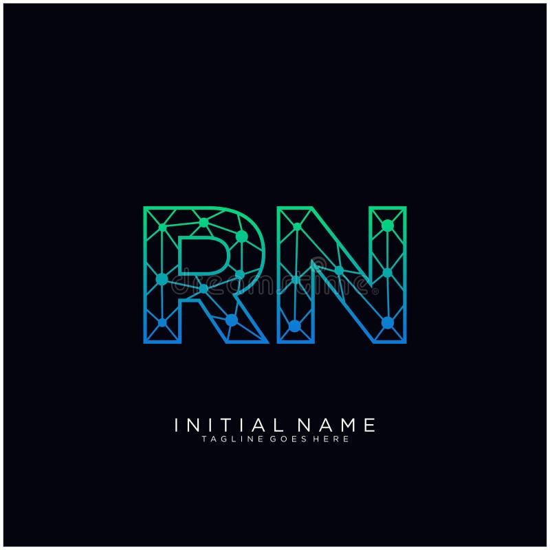 RN Letter Logo Icon Design Template Elements Stock Vector ...