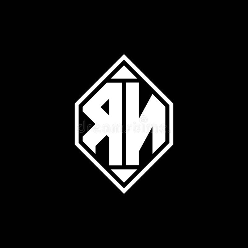RN Logo Monogram Geometric Shield Shape Style Stock Vector ...
