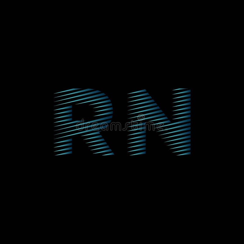 RN Monogram Lines Style Blue Light Vector Stock Vector - Illustration ...