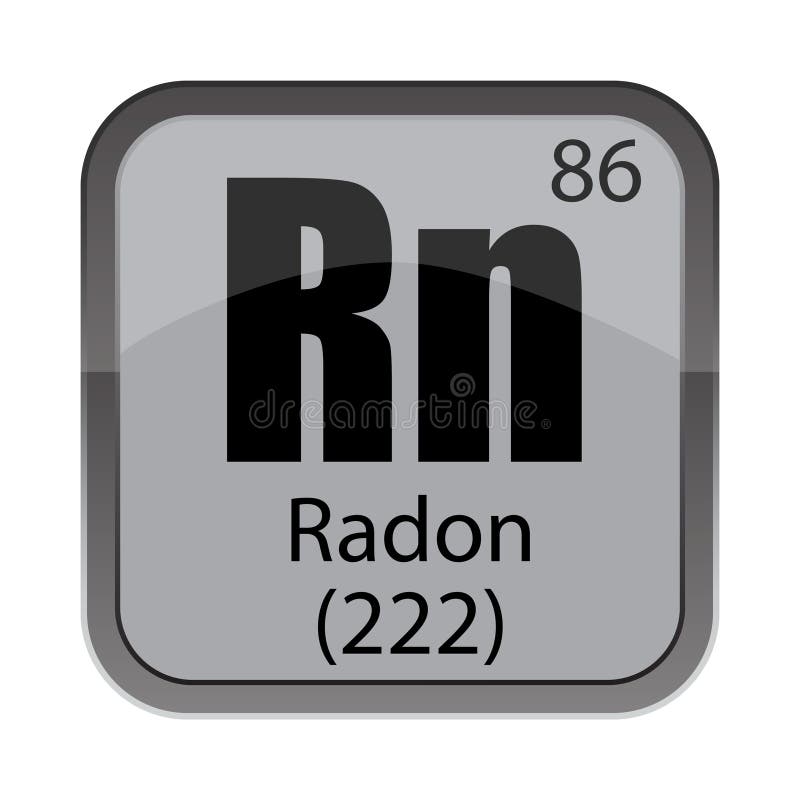 Rn Radon 222. Atomic 86 Tile. Periodic Element Shape. Vector Chemistry ...