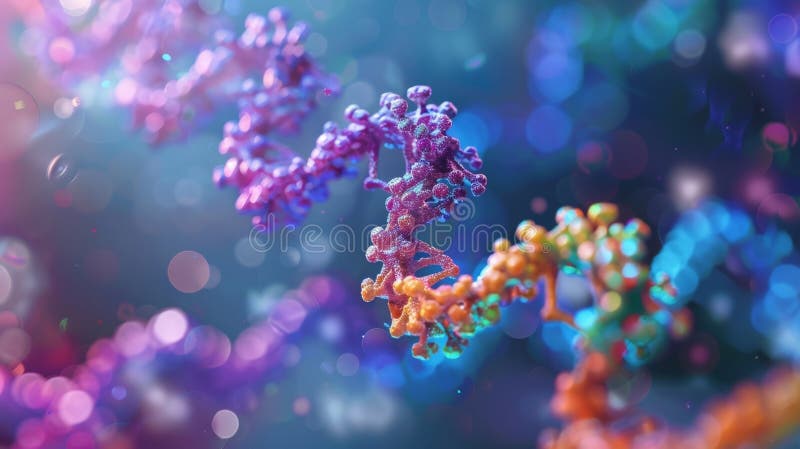 The RNA Polymerase Molecule Attaching To the DNA Strand and Beginning ...