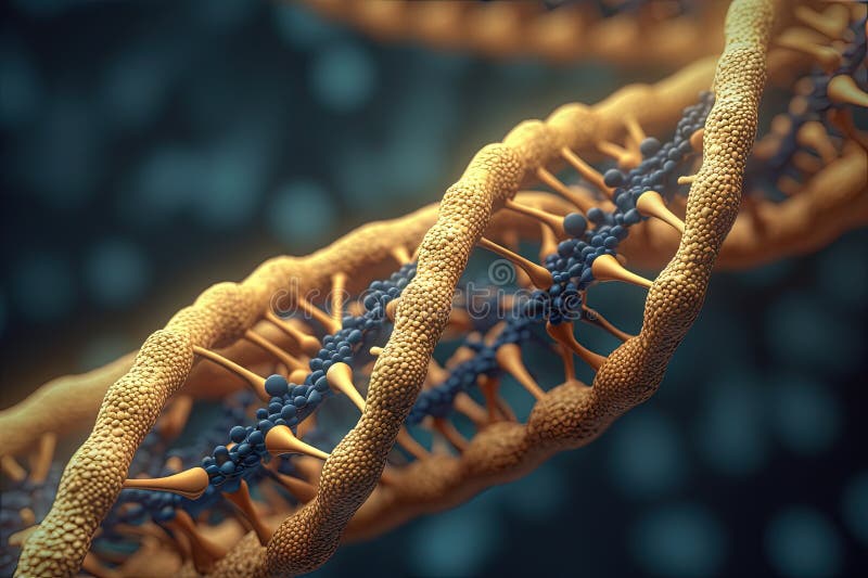 RNA Strand Evolution: 3D Illustration of Human MRNA Molecule in ...