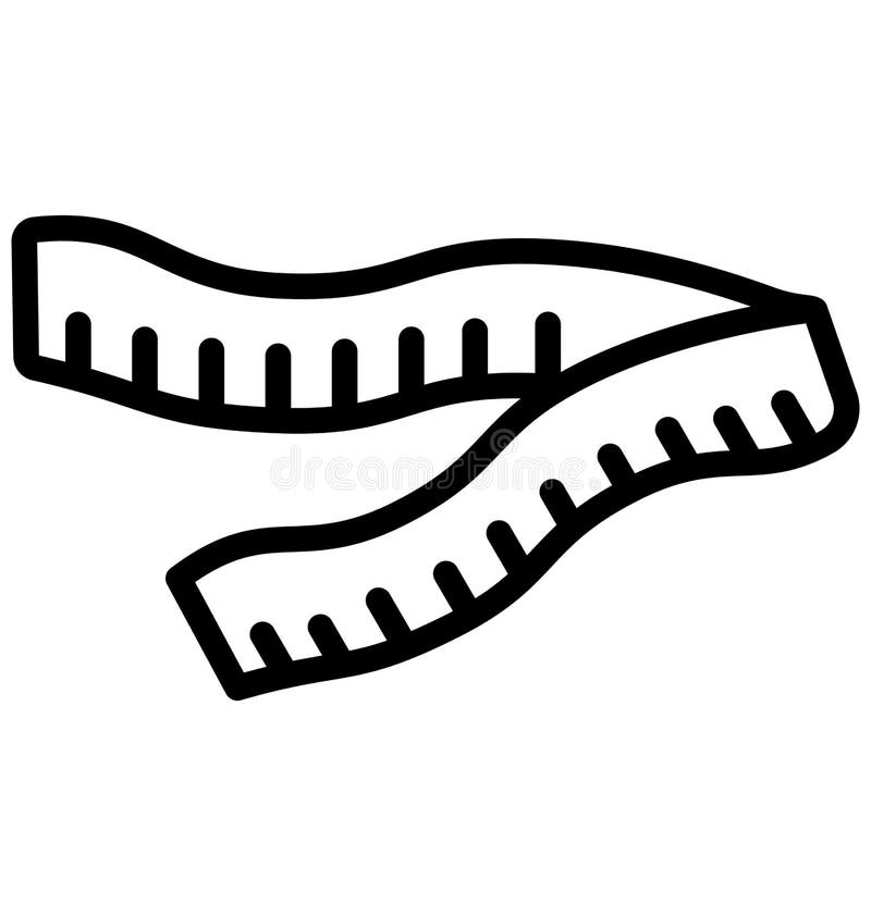 Inches Tape Vector Outline Icon Design Illustration. Workout Symbol on ...