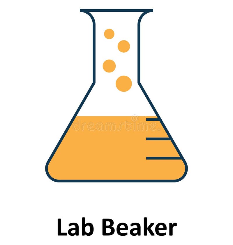 Lab Beaker Isolated and Vector Icon for Technology Stock Vector ...