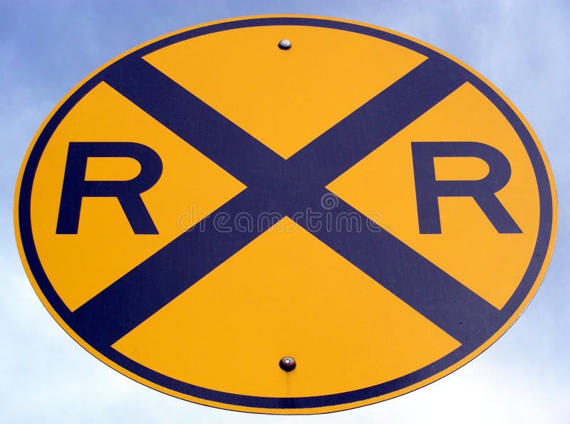 Railroad crossing sign. stock photo. Image of train, intersection - 3532476