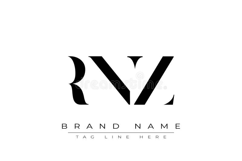 RNZ Abstract Letter Logo Design Stock Vector - Illustration of logotype ...