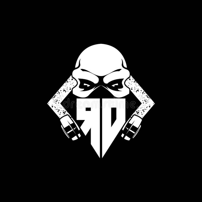 RO Initial Gaming ESport Skull Mask Style Stock Vector - Illustration ...