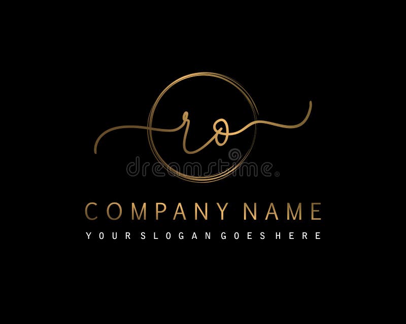 RO Initial Handwriting Logo Circle Hand Drawn Template Vector Stock ...
