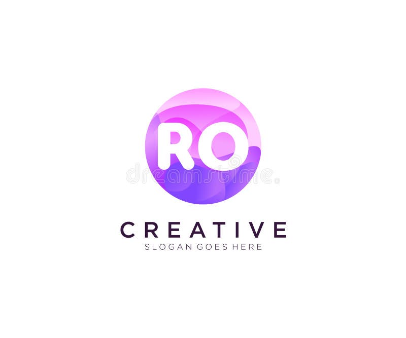 RO Initial Logo with Colorful Circle Template Vector Stock Vector ...