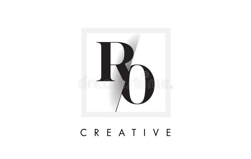 RO Serif Letter Logo Design with Creative Intersected Cut Stock Vector ...