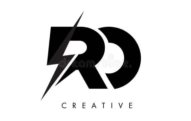 RO Letter Logo Design with Lighting Thunder Bolt. Electric Bolt Letter ...