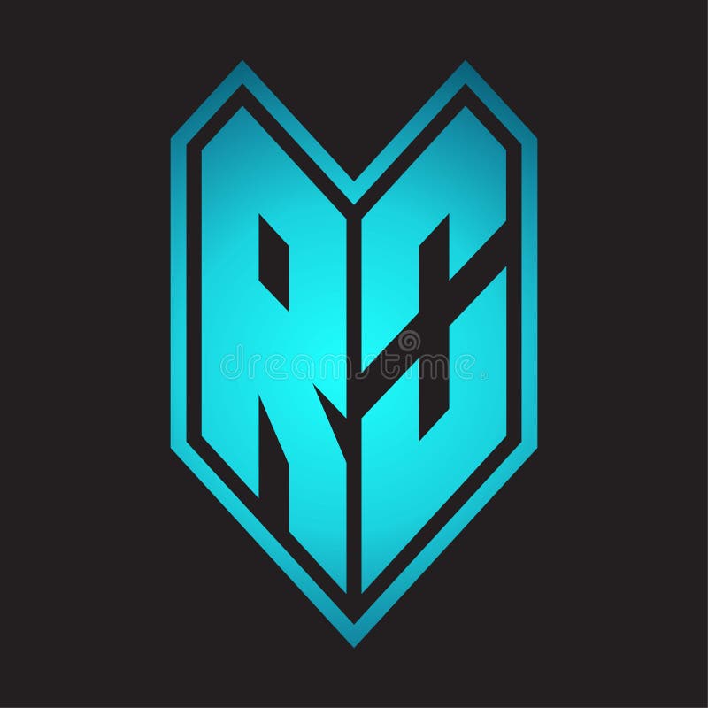 RO Logo Monogram with Emblem Line Style Isolated on Blue Gradient ...