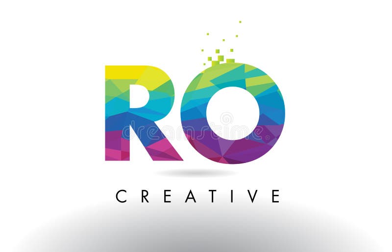 RO R O Colorful Letter Origami Triangles Design Vector. Stock Vector ...