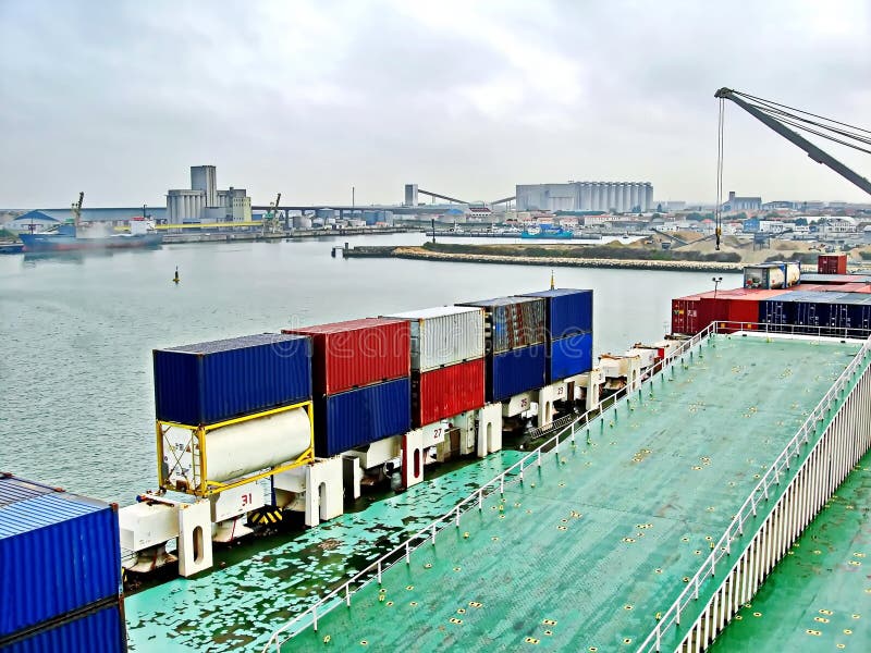 Ro-Ro Ship. the Upper and Inner Decks are Used for Loading and ...