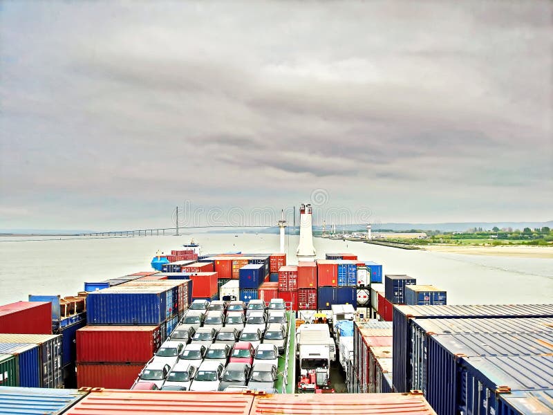 Ro-Ro Ship. the Upper and Inner Decks are Used for Loading and ...