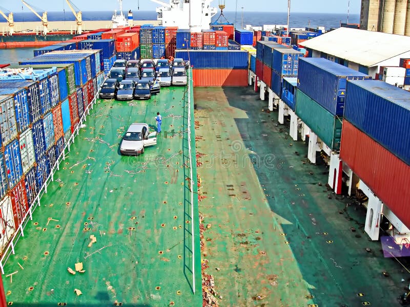 Ro-Ro Ship. the Upper and Inner Decks are Used for Loading and ...