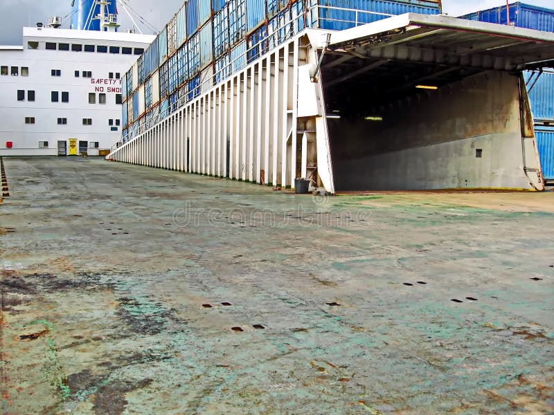 Ro-Ro Ship. the Upper and Inner Decks are Used for Loading and ...