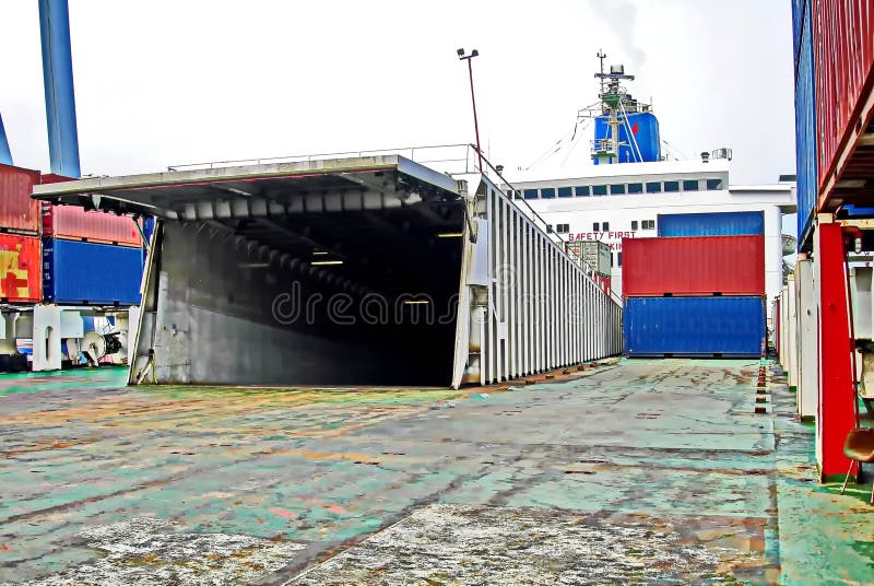 Ro-Ro Ship. the Upper and Inner Decks are Used for Loading and ...