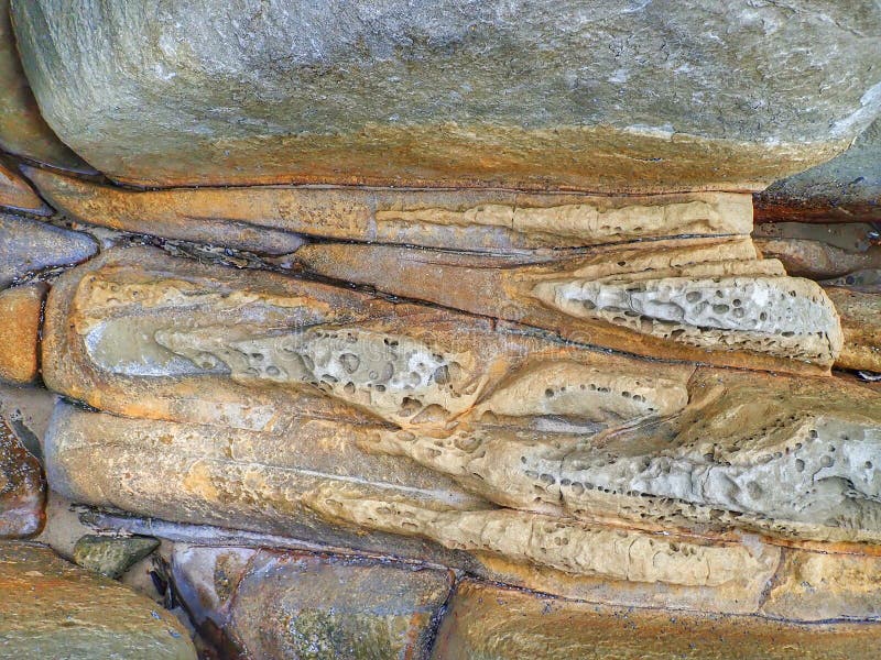 A Beautiful Rock Pattern on the Sea Shore. Stock Photo - Image of ...