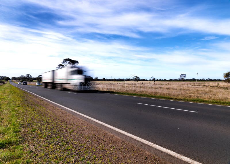 Roadtrain in Nullarbor Desert Stock Image - Image of truck, sign: 8888457
