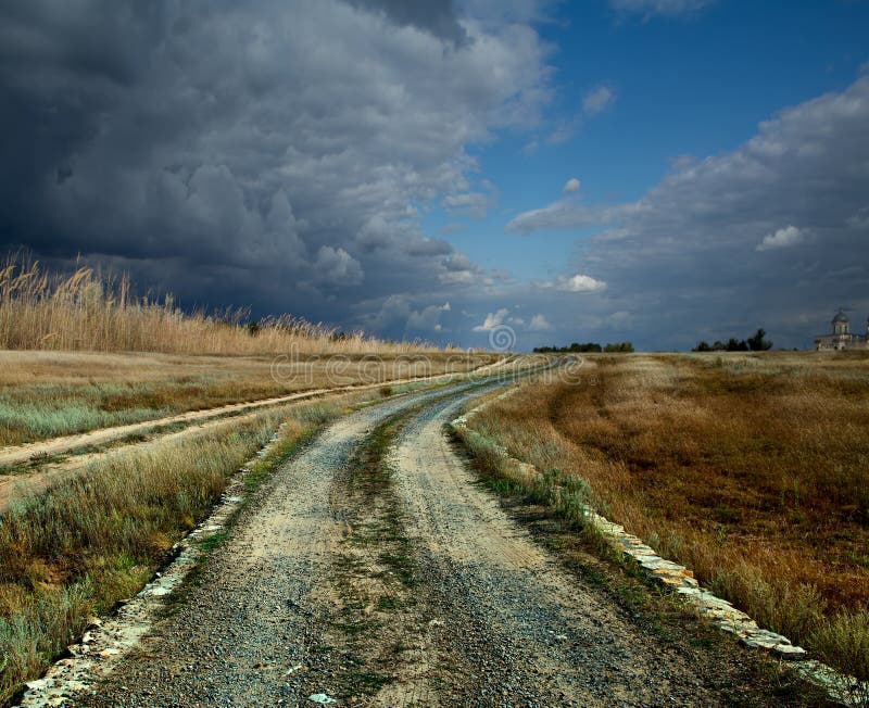 Road in Middle of Rural Area Stock Photo - Image of evening, dusky: 7856008