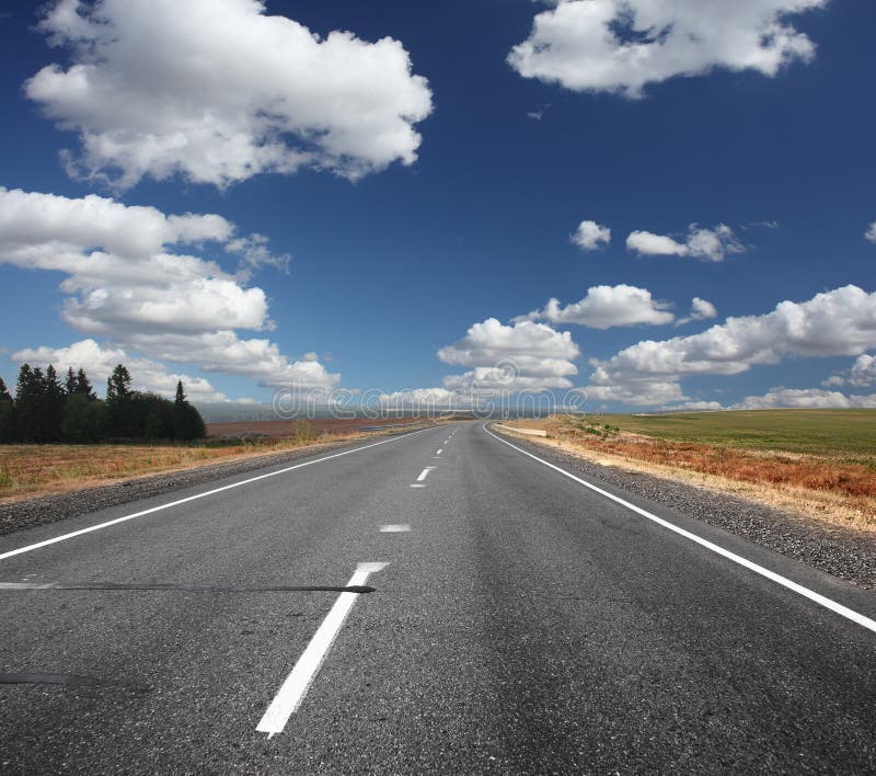 Straight Road in field stock image. Image of future, landscape - 15191919