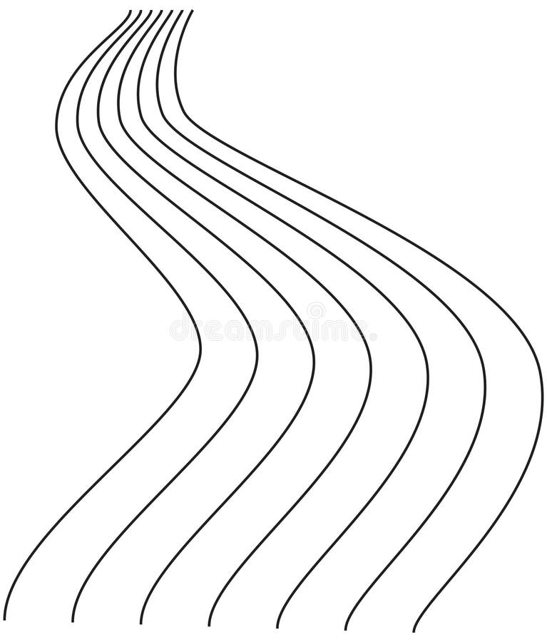 Slippery Road Sign, Abstract Wavy, Waving, Billowy and Undulating Lines ...