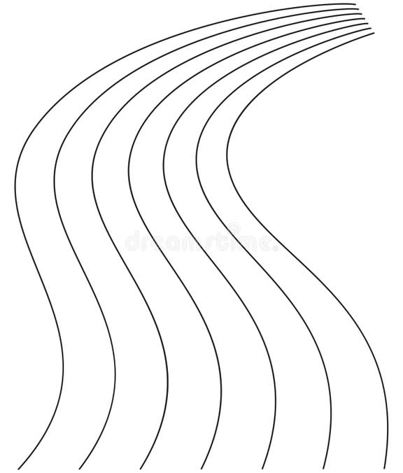 Slippery Road Sign, Abstract Wavy, Waving, Billowy and Undulating Lines ...