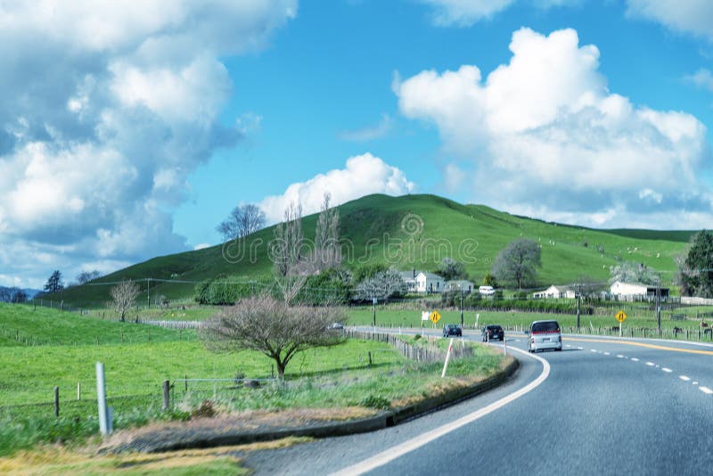 Road Across Beautiful Hills Stock Photo - Image of hill, mountain ...