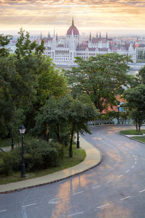 Road Against Parliament Building, Budapest Stock Photo - Image of ...