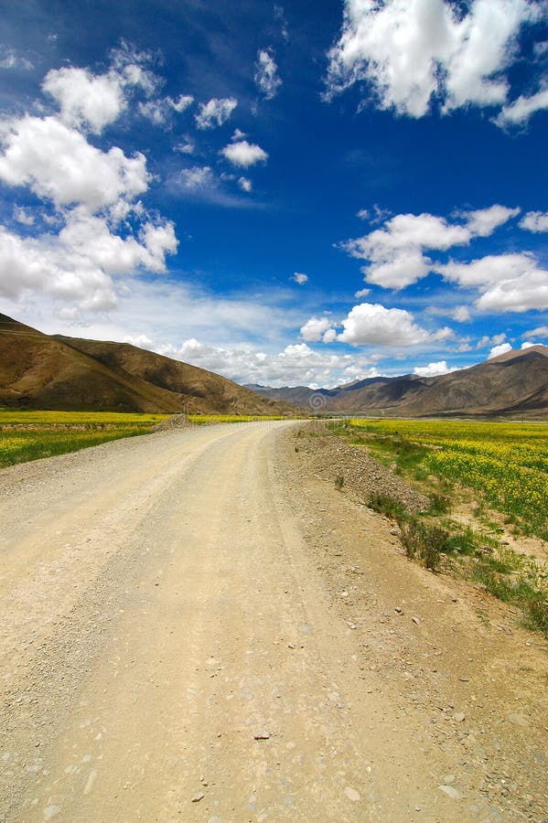 The Road ahead stock image. Image of travel, blue, tibet - 1095071