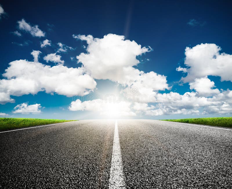 Road ahead into the future stock image. Image of sunny - 111163727