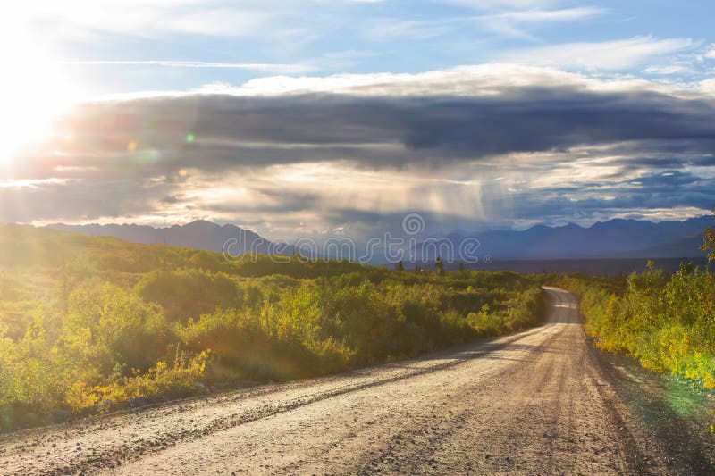 Road in Alaska stock image. Image of landscape, dramatic - 270480747