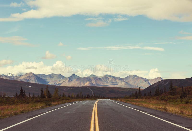 Road in Alaska stock image. Image of dramatic, north - 276730129