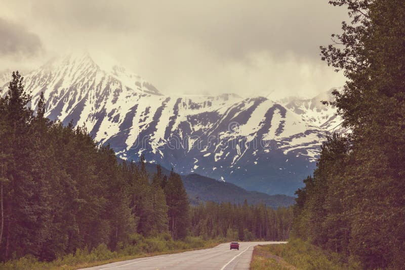 Road on Alaska stock photo. Image of remote, backwoods - 55191704