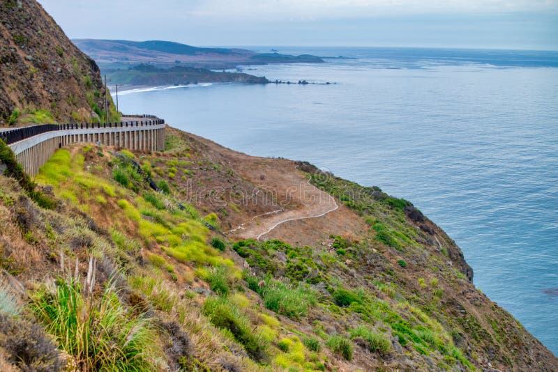 Road Along Big Sur Coastline, California Stock Photo - Image of grass ...