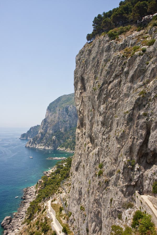 Road Along Capri Cliffs stock image. Image of naples - 11574551