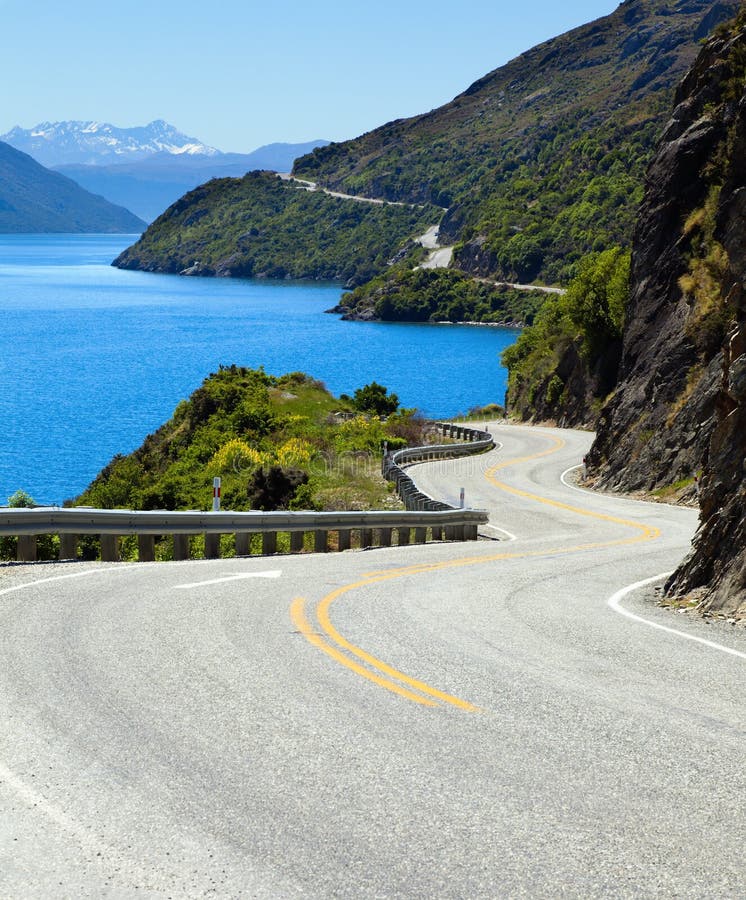 Road along the lake stock photo. Image of blue, travel - 20536846