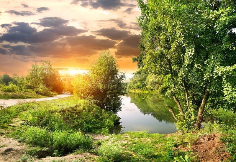 Road along the river stock photo. Image of idyllic, nature - 33004746