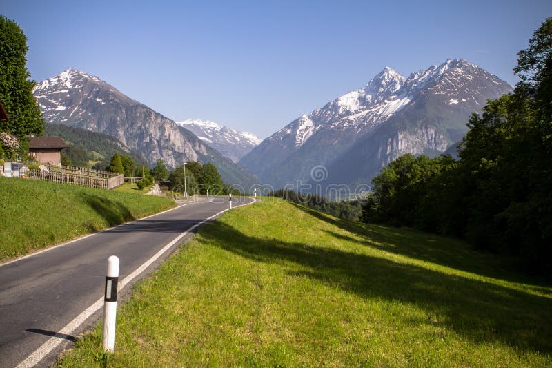 Road in the alps stock image. Image of panoramic, lucerne - 94340903