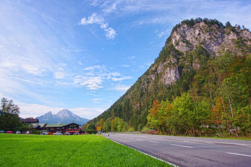 Road in the Alps of Germany. Stock Image - Image of mountains ...