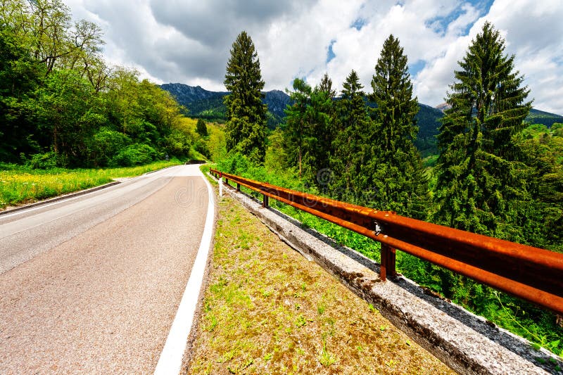 Road in the Alps stock photo. Image of road, forest, alps - 86953866