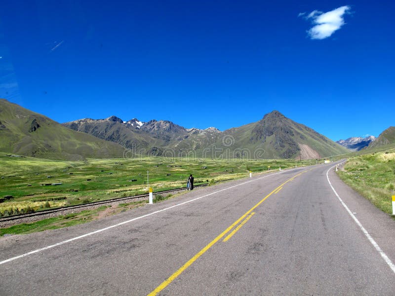 The Road in Andes, Altiplano, Peru Stock Image - Image of range ...