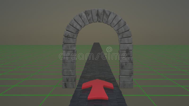 Road with Arc Arrow into the Virtual Way 3d Illustration Stock ...