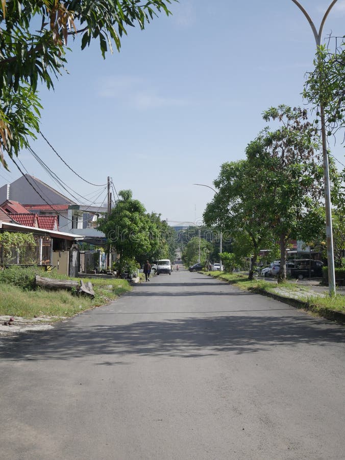 Road in an Area in Indonesia Stock Photo - Image of transport, tree ...