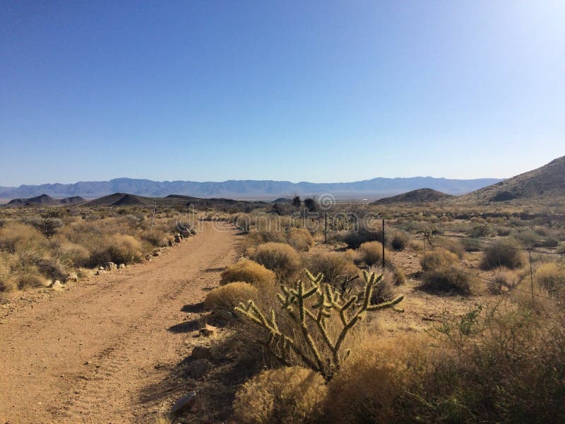 Road in the Arizona Desert Under the Blue Sky Stock Photo - Image of ...